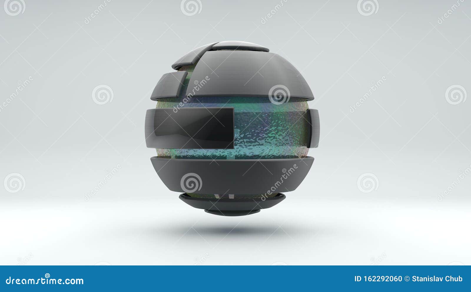 3D Rendering of a Large Metal Sphere Consisting of Many Segments ...