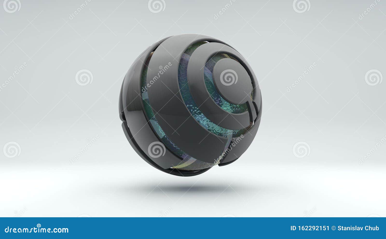 3D Rendering of a Large Metal Sphere Consisting of Many Segments ...