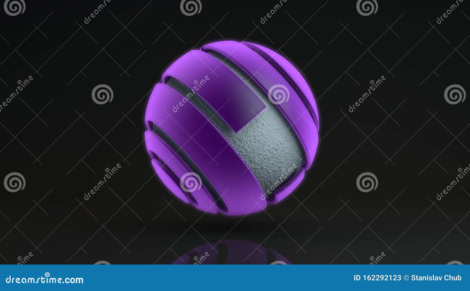 3D Rendering of a Large Purple Sphere Consisting of Many Segments ...