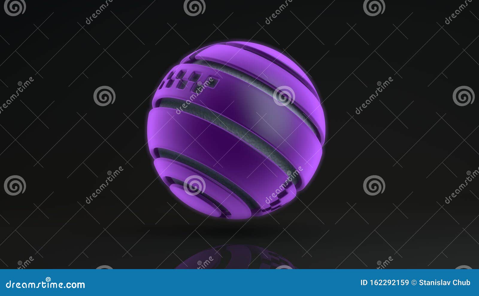 3D Rendering of a Large Purple Sphere Consisting of Many Segments ...