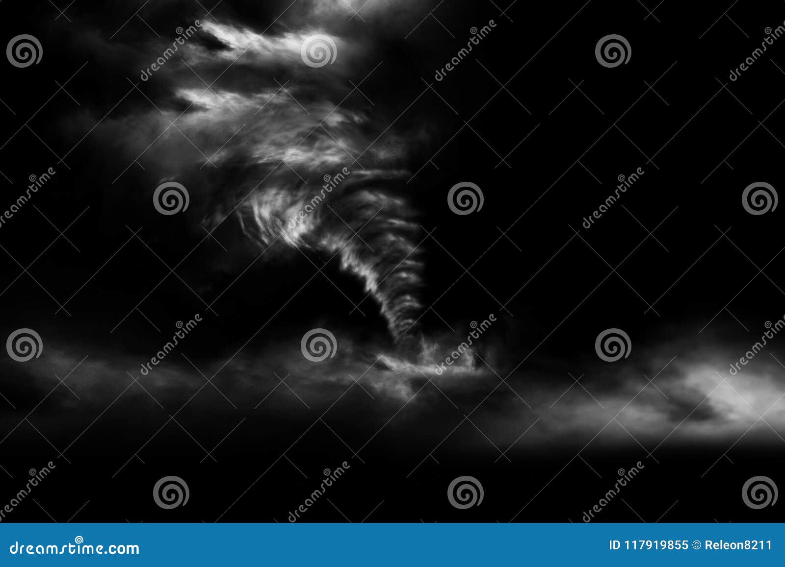 3D Rendering a Large Storm Produced a Tornado Stock Image - Image of ...