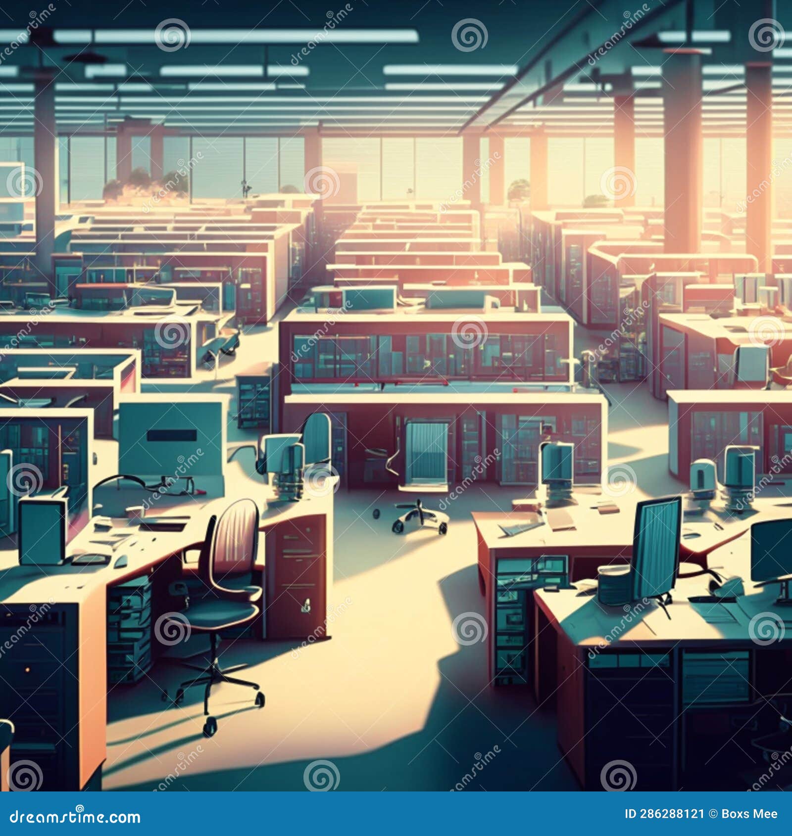 3D Rendering of a Large Warehouse in a Modern Office Building. AI ...