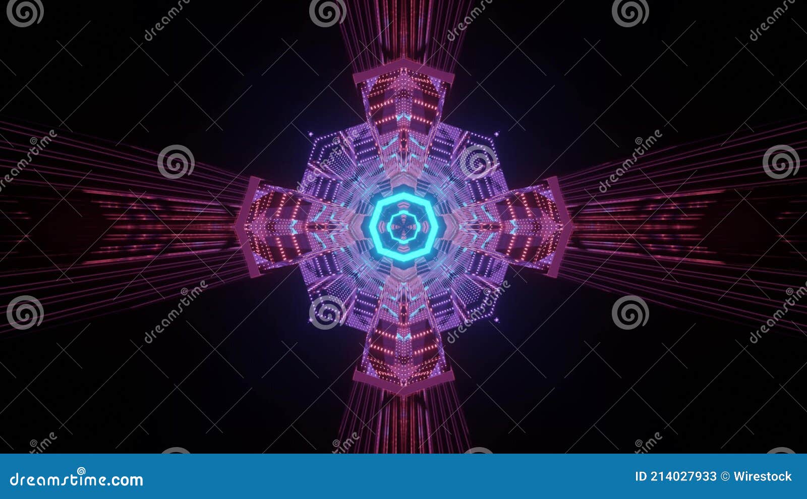 3D Rendering of Laser Lights on a Black Background Stock Illustration ...