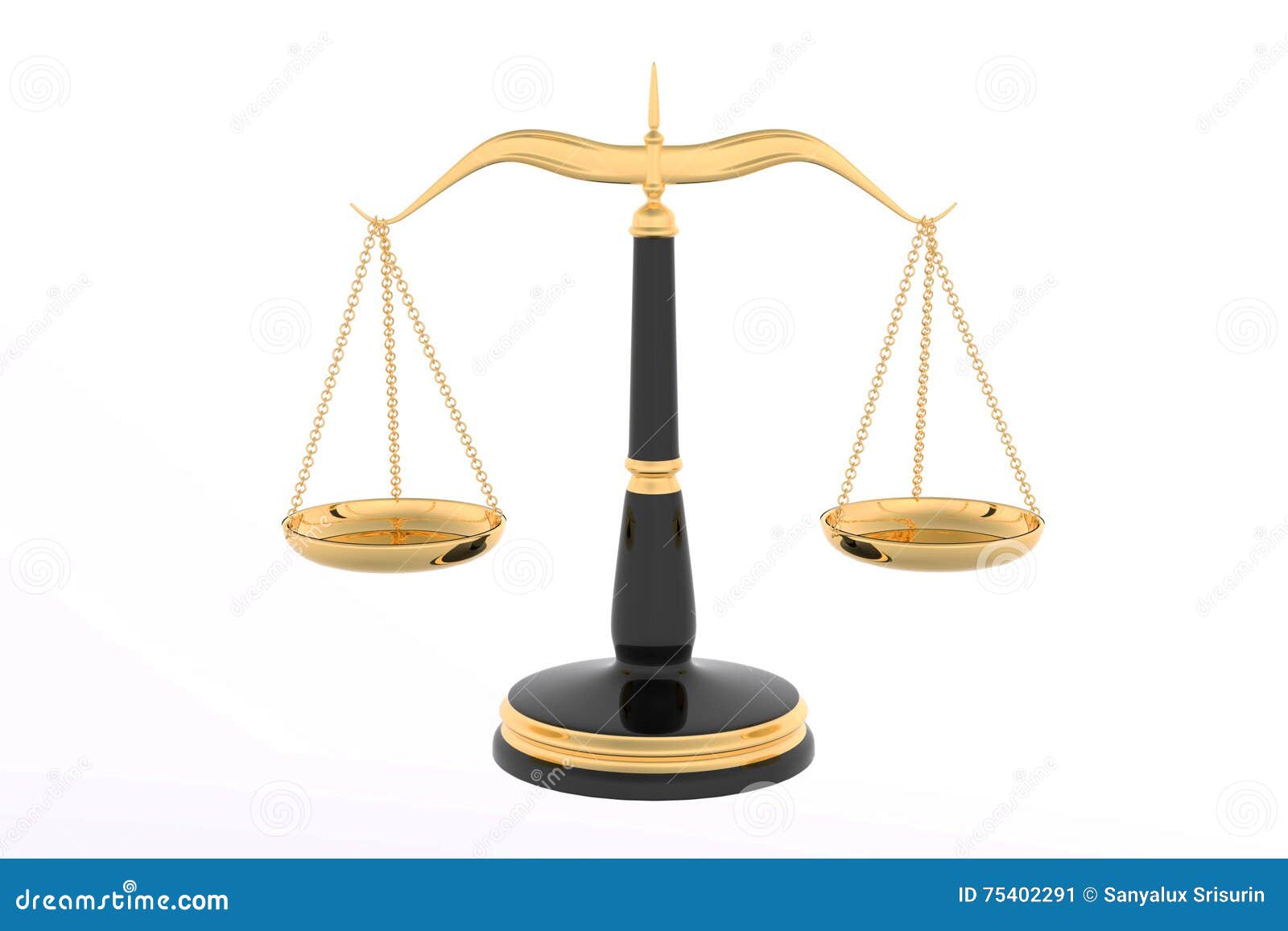 3D rendering of Law scales stock illustration. Illustration of plain ...