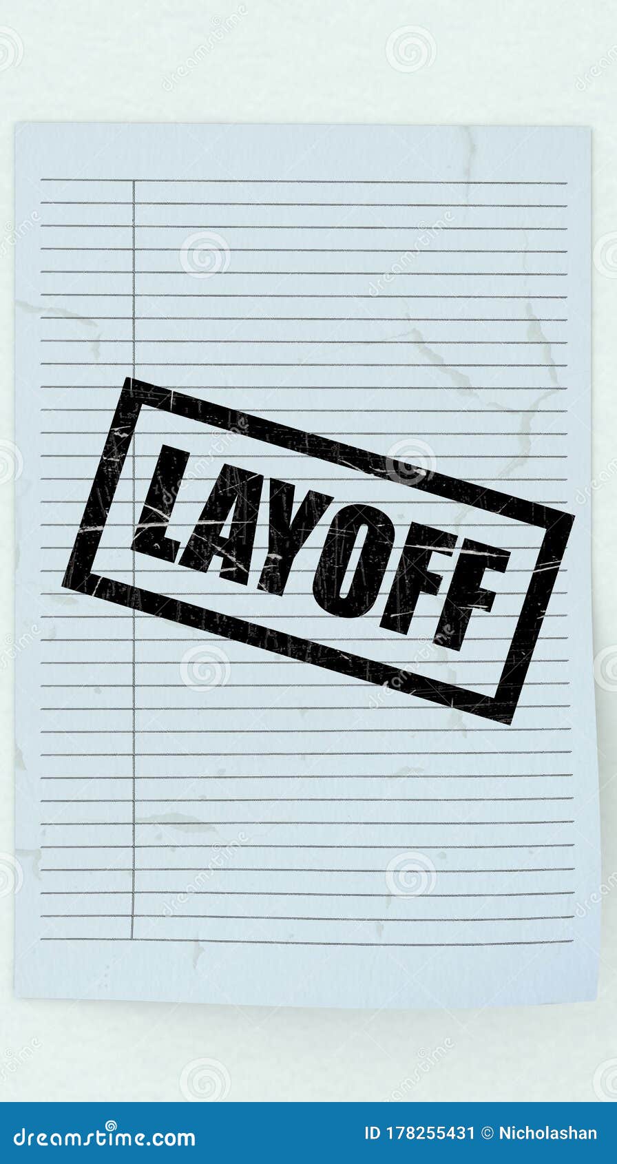 3d Rendering of Layoff Wording with Line Paper Stock Illustration ...