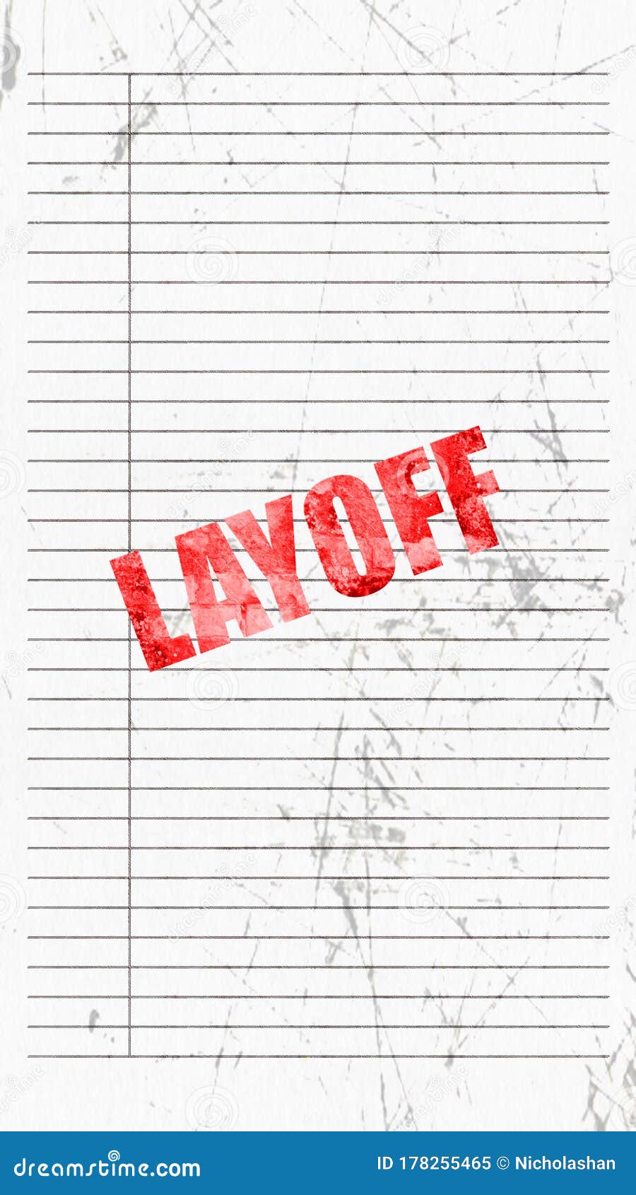 3d Rendering of Layoff Wording with Line Paper Stock Illustration ...