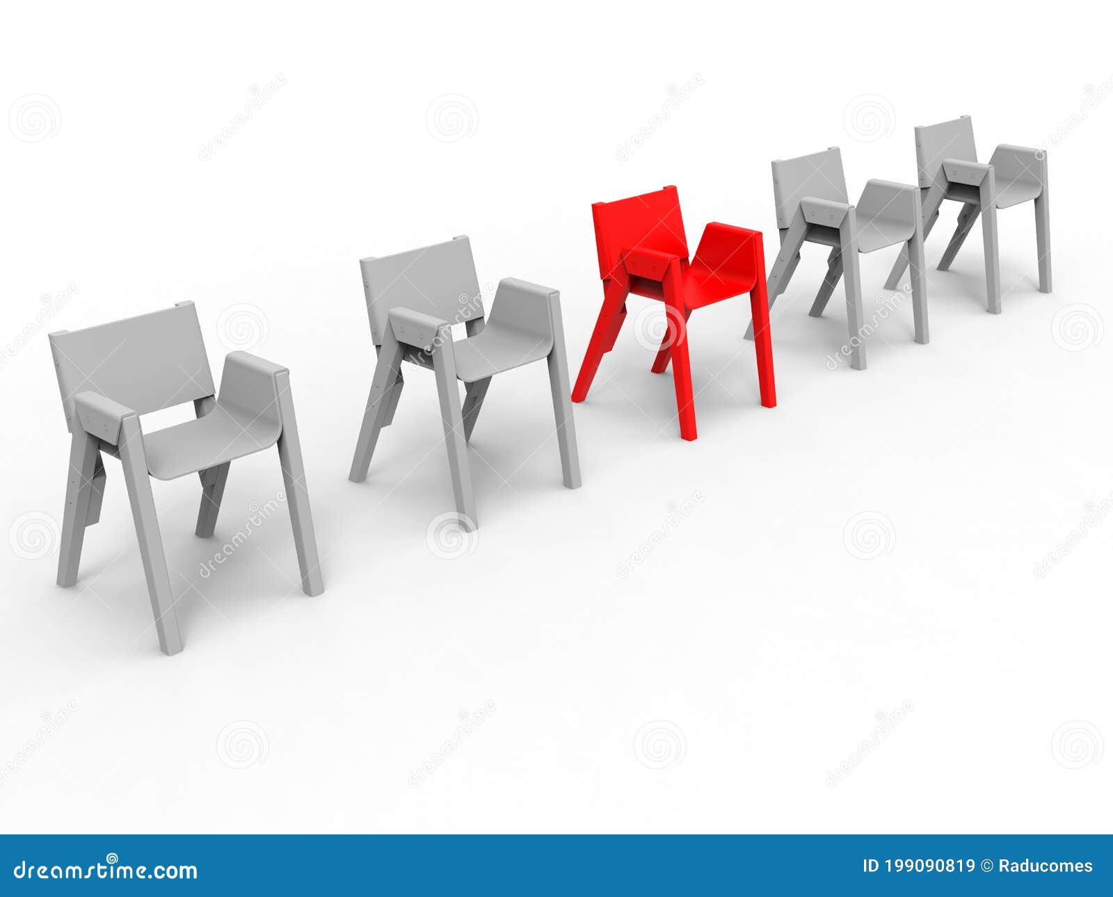 3D Rendering - Lead Audition Empty Chair Concept Stock Illustration ...