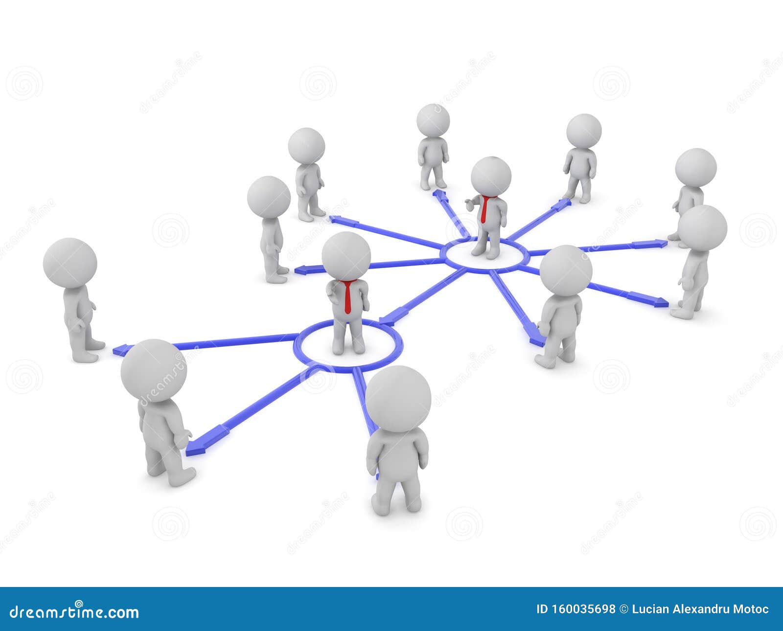 3D Rendering of Leadership Chain of Command Network Stock Illustration ...