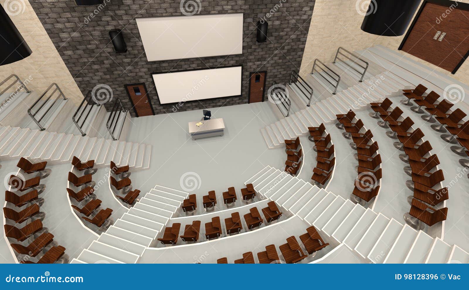 3D Rendering Lecture Hall stock illustration. Illustration of ...