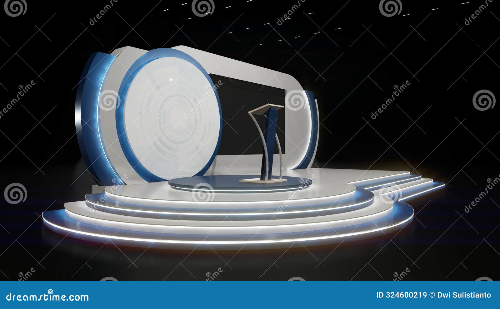 3D Rendering of the Left Side View of the Stage for Gathering Events ...