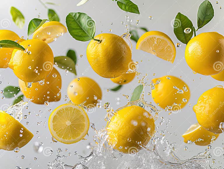 3d Rendering of LEMONS Falling from the Sky, Hyperpop Colour Scheme ...