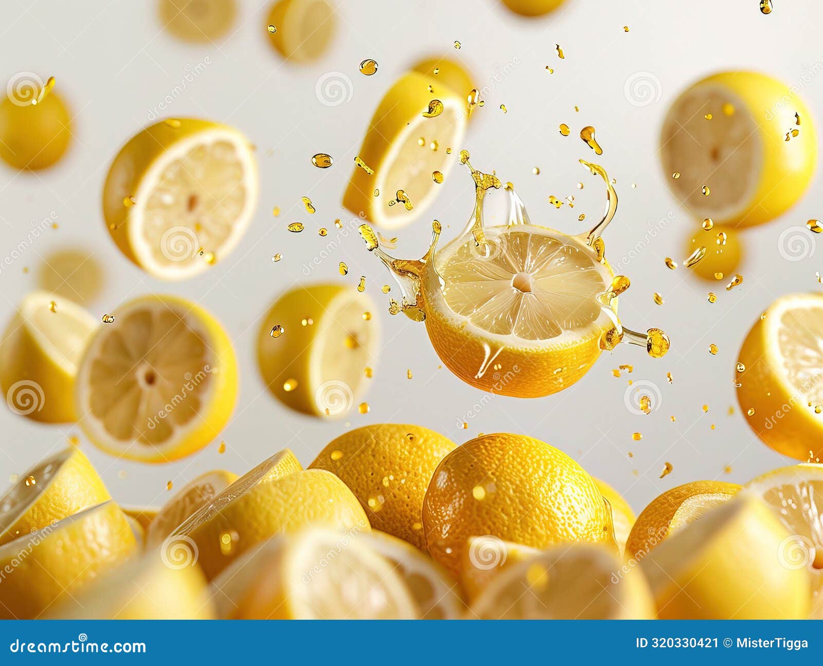 3d Rendering of LEMONS Falling from the Sky, Hyperpop Colour Scheme ...