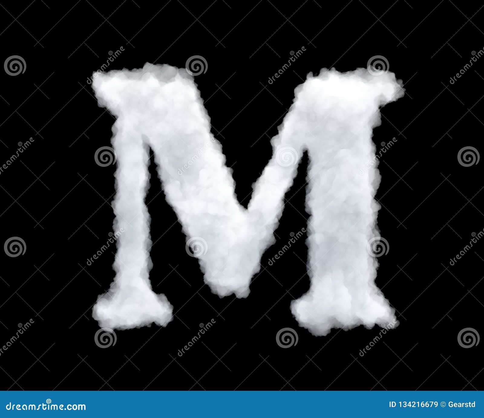 3d Rendering of a Letter-M-shaped Cloud Isolated on Black Background ...