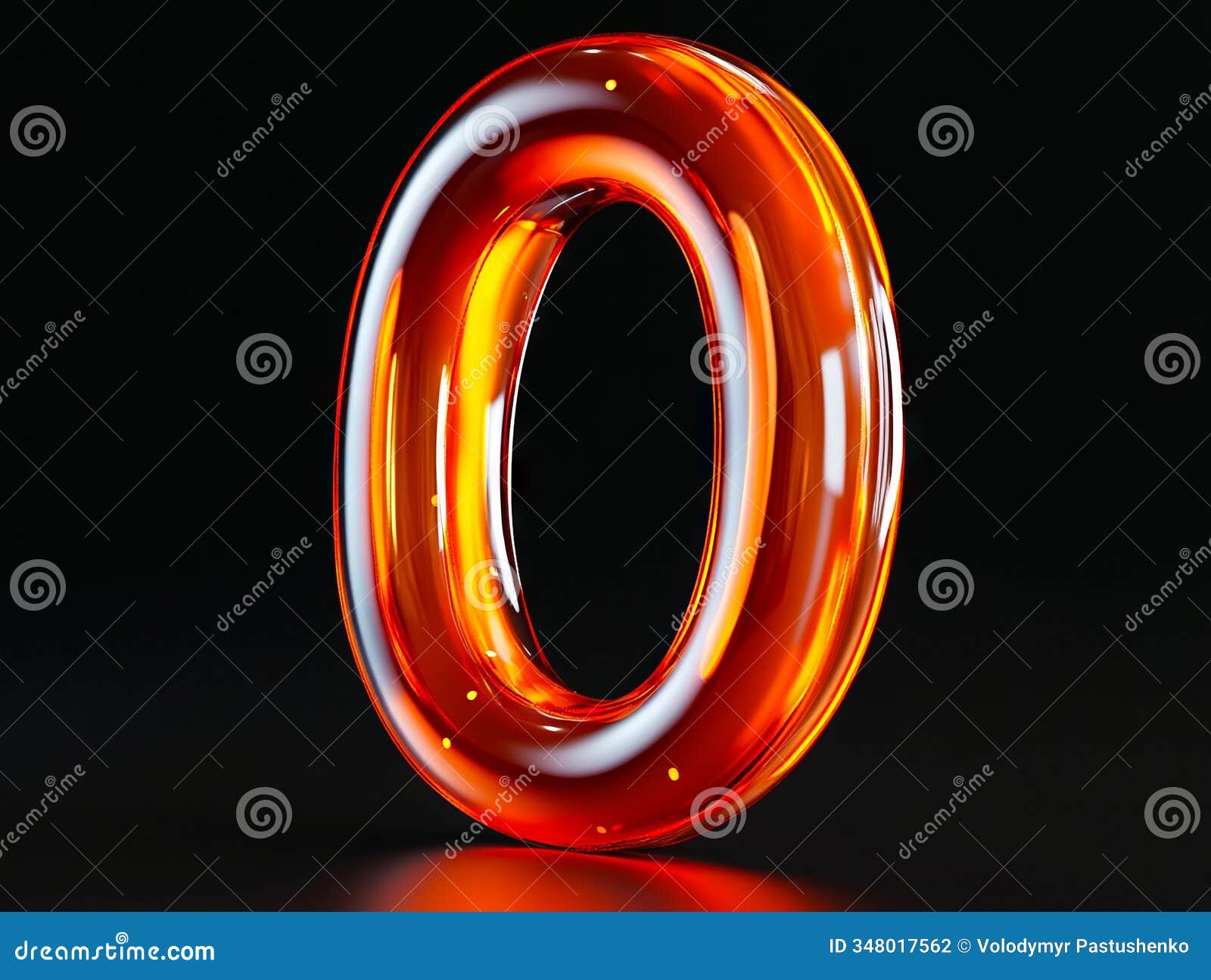 A 3D Rendering of the Letter O on a Black Background Stock Illustration ...