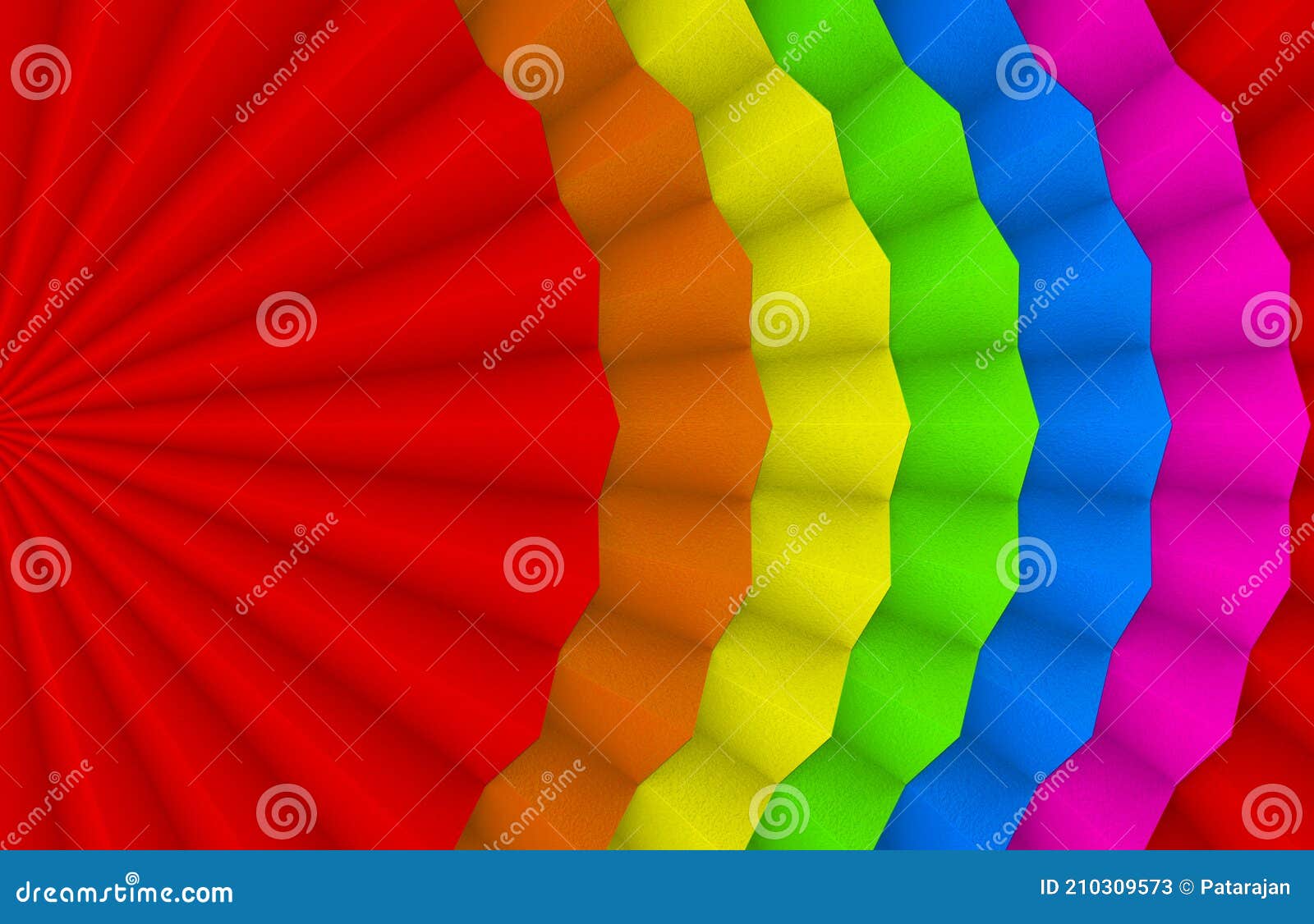 3d Rendering. Lgbt Rainbow Color Fanfold Paper Design Wall Background ...