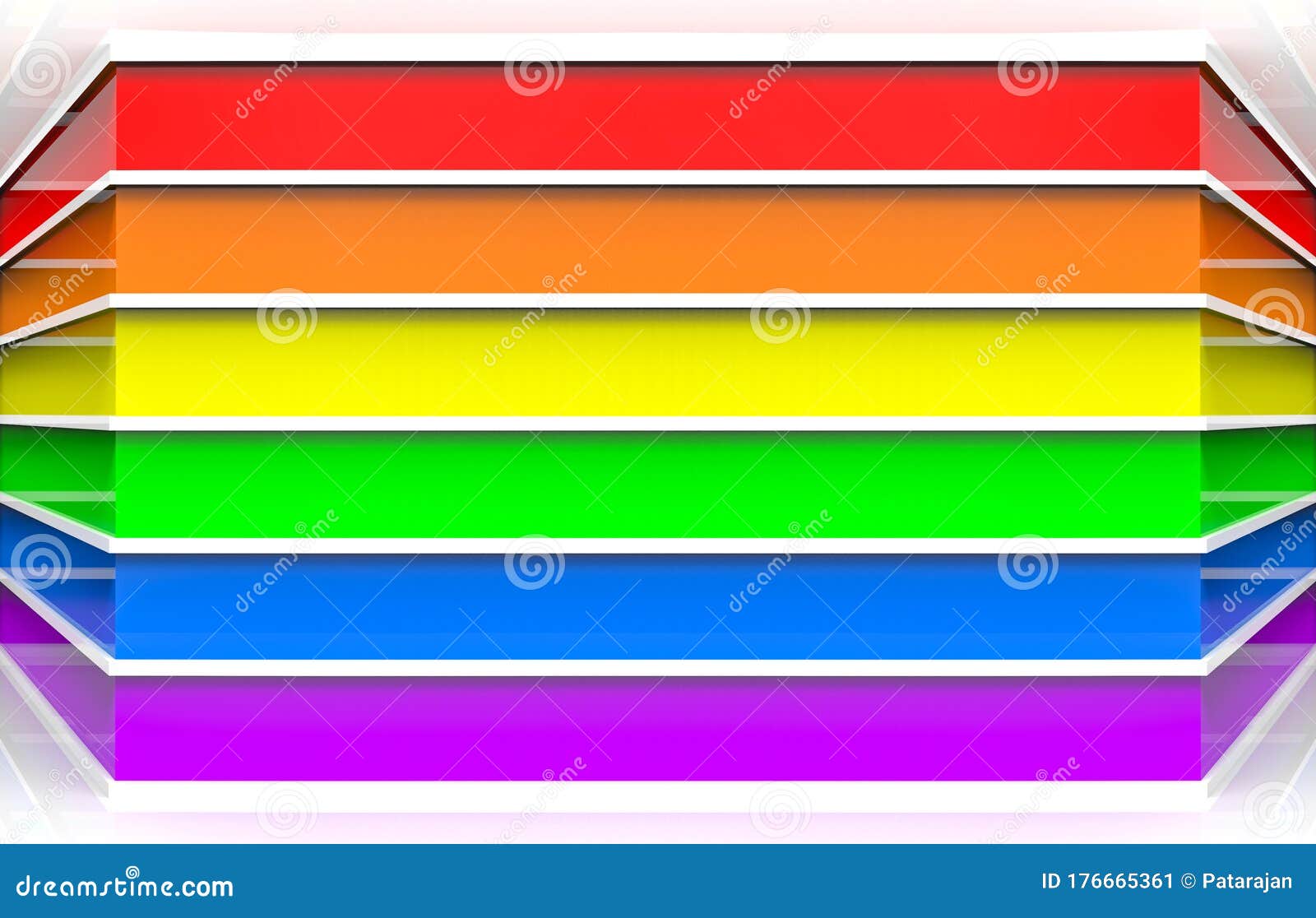 3d Rendering. LGBT Rainbow Color Horizontal Bar Pattern Corner Wall and ... 3d Rendering. LGBT Rainbow Color Horizontal Bar Pattern Corner Wall and ...
