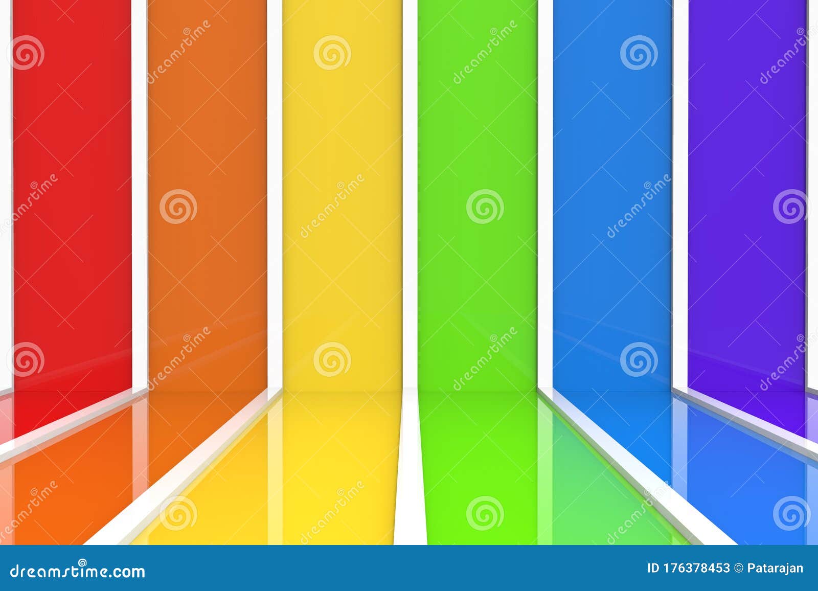 3d Rendering. LGBT Rainbow Color Vertical Bar Pattern Wall and Floor ... 3d Rendering. LGBT Rainbow Color Vertical Bar Pattern Wall and Floor ...