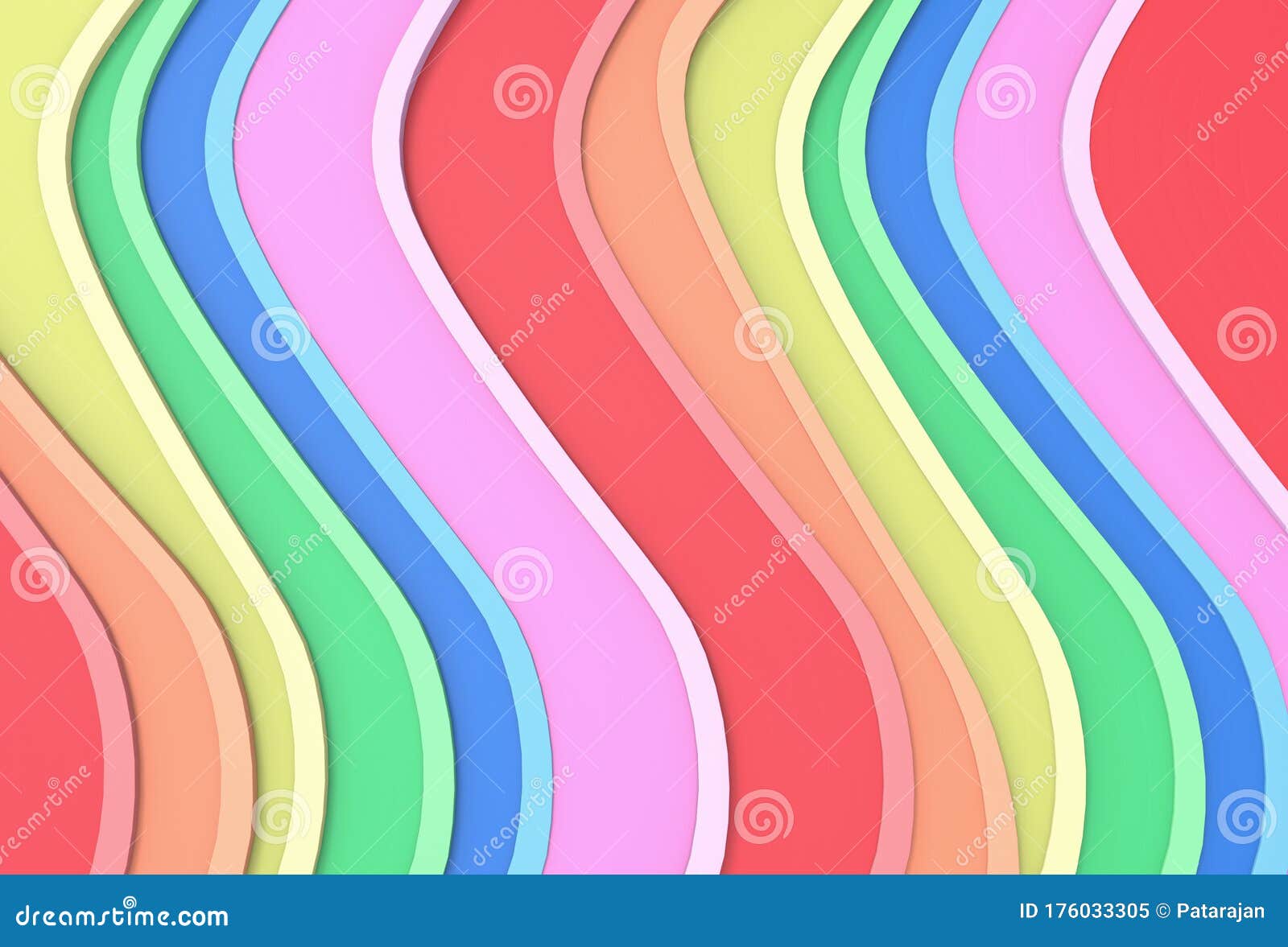 3d Rendering. Lgbt Rainbow Colorful Pastel Tone Curve Panels Wall ... 3d Rendering. Lgbt Rainbow Colorful Pastel Tone Curve Panels Wall ...