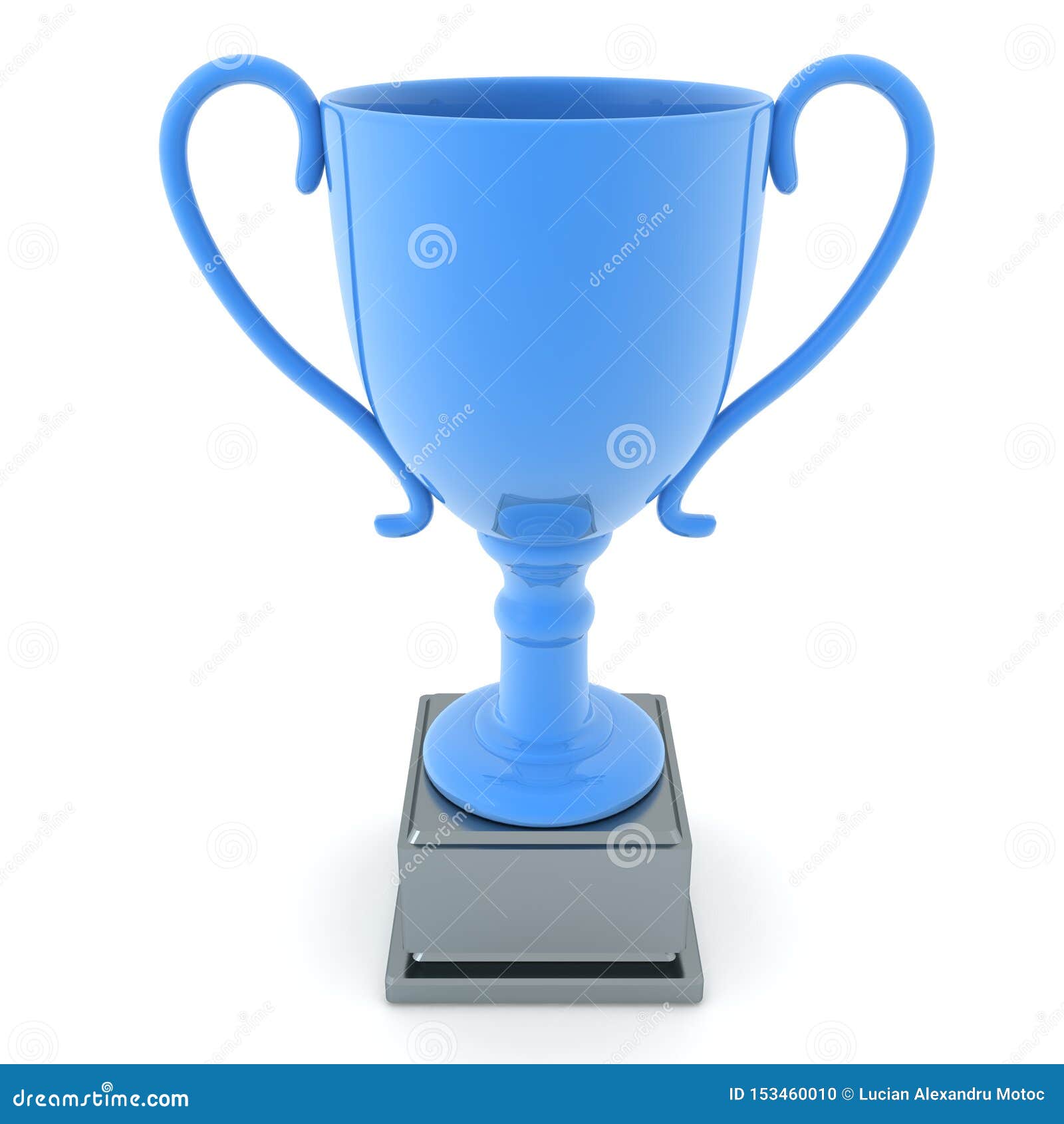 3D Rendering of Light Blue Championship Cup Stock Illustration ...