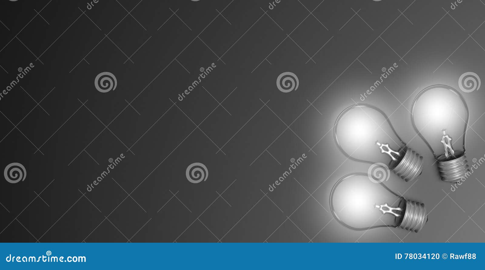 3d Rendering Light Bulbs on Black Background Stock Illustration ...