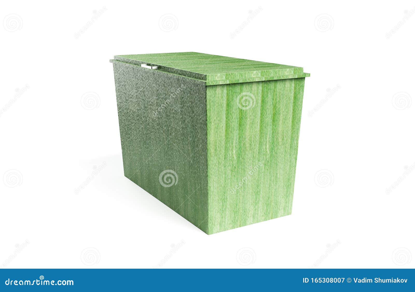 3d Rendering of a Light-green Trash Can Isolated on White Background ...