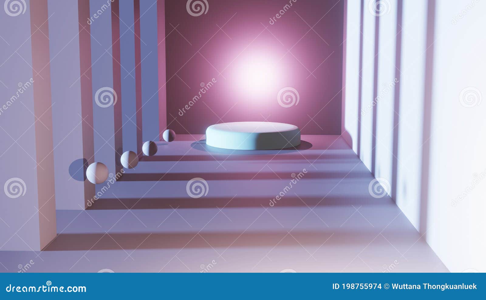 3D Rendering of Light Pink Platform Mockup Stock Illustration ...