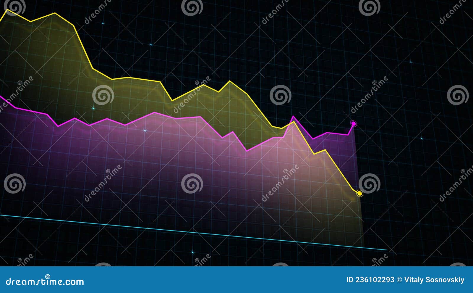 3D Rendering of a Line Graph of a Digital Income Chart Stock ...