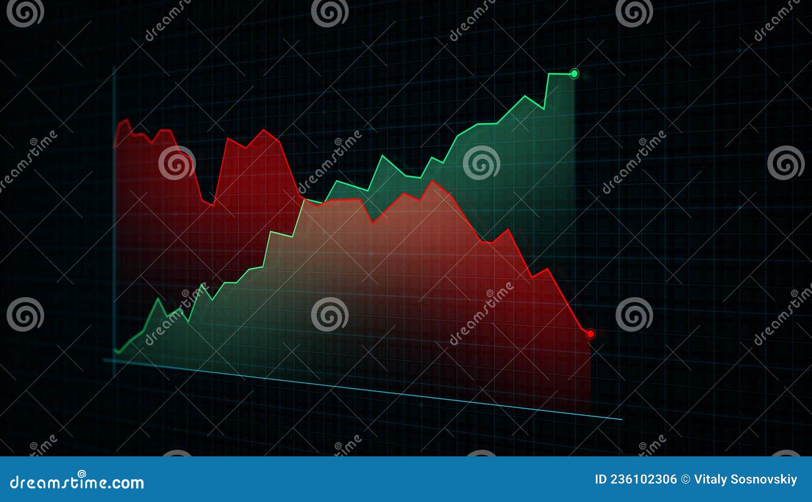 3D Rendering of a Line Graph of a Digital Income Chart Stock ...