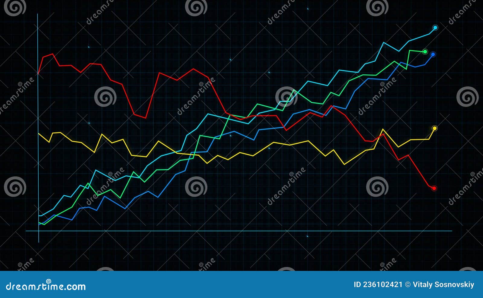 3D Rendering of a Line Graph of a Digital Income Chart Stock ...