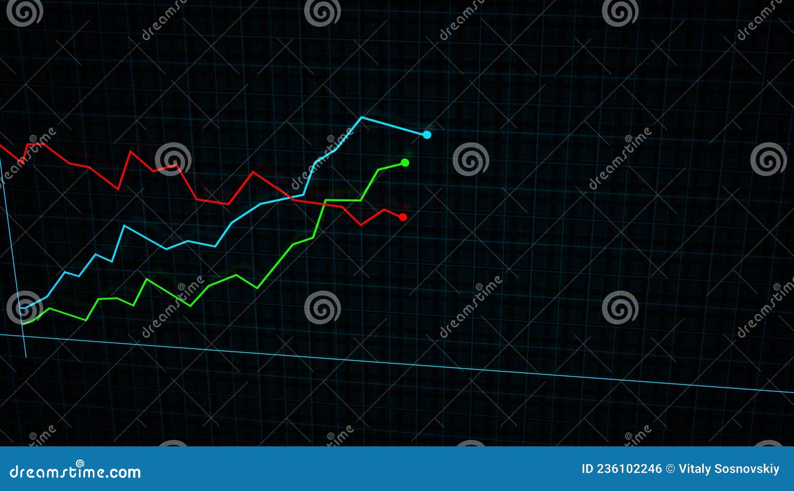 3D Rendering of a Line Graph of a Digital Income Chart Stock ...