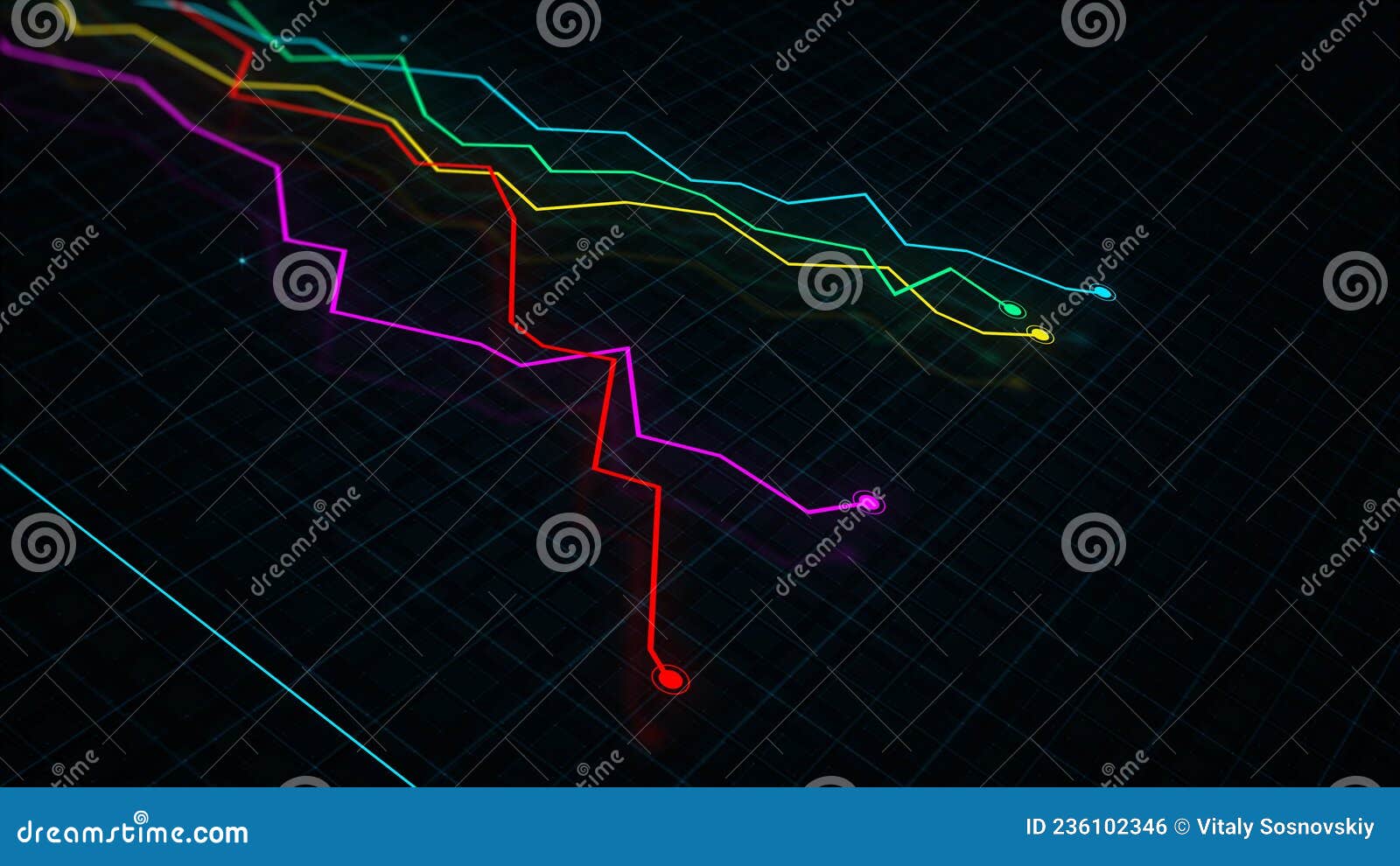 3D Rendering of a Line Graph of a Digital Income Chart Stock ...
