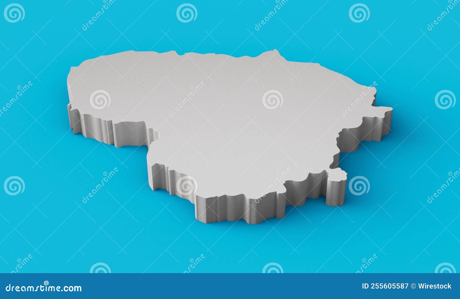 3D Rendering of the Lithuania-shaped Map on a Blue Background Stock ...