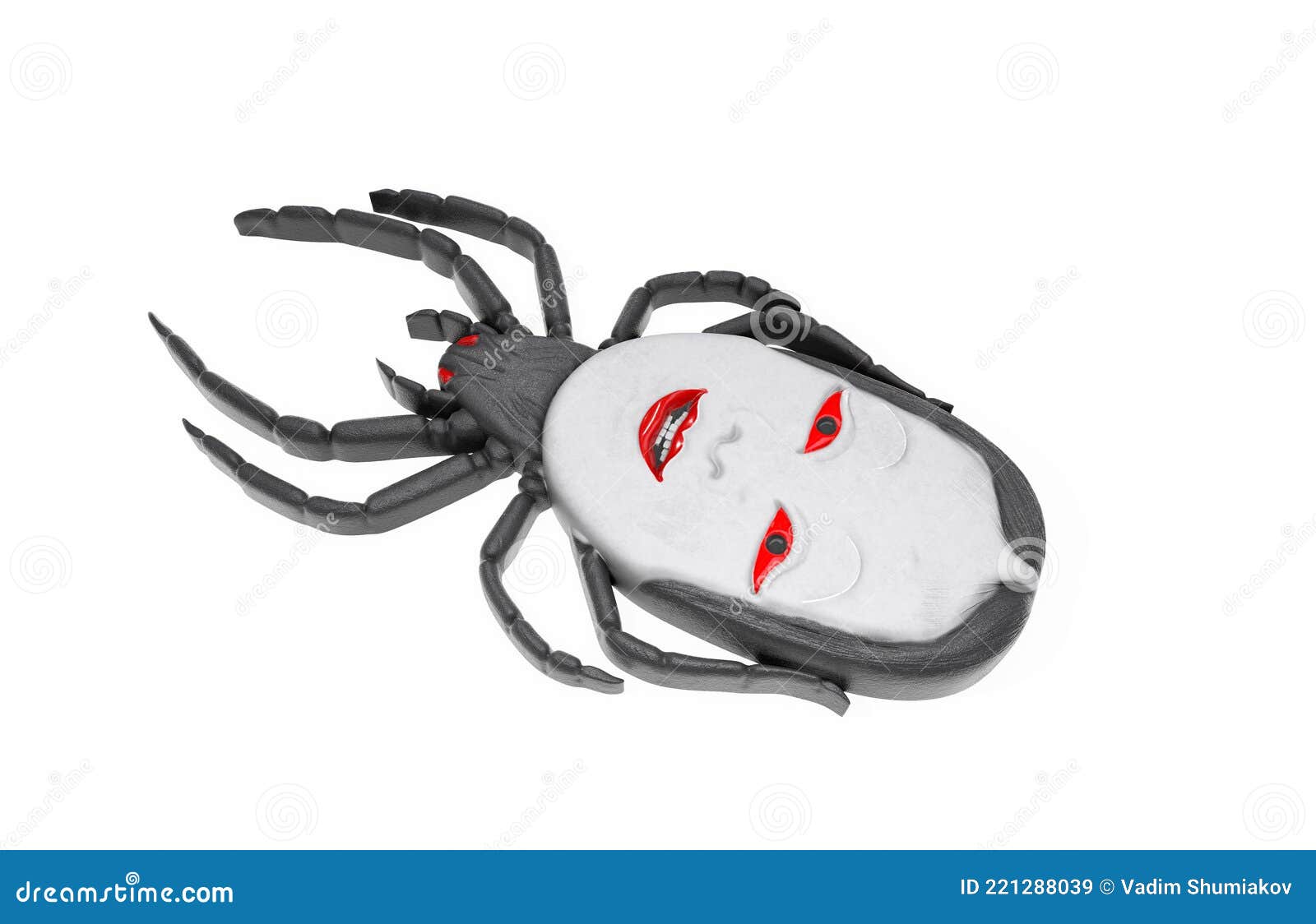 3d Rendering of a Little Devil with a Crow in the Comic Style ...