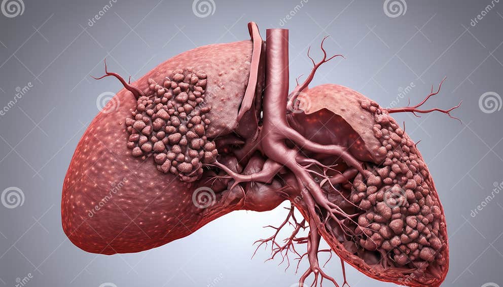 3D Rendering of a Liver with Detailed Vascular Structure Stock ...