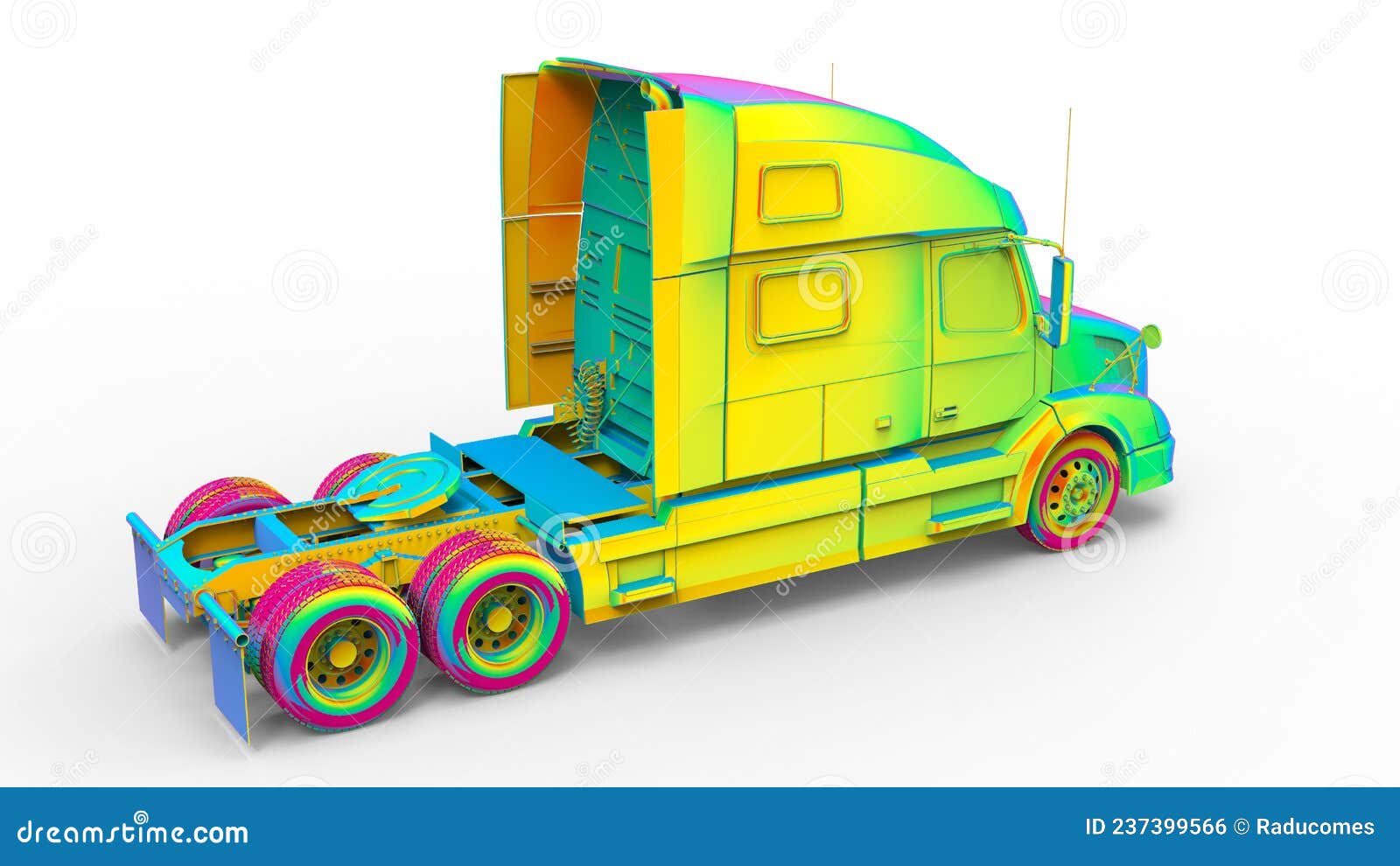 3D Rendering LKW Finite-Element-Analyse Stock Abbildung - Illustration ...