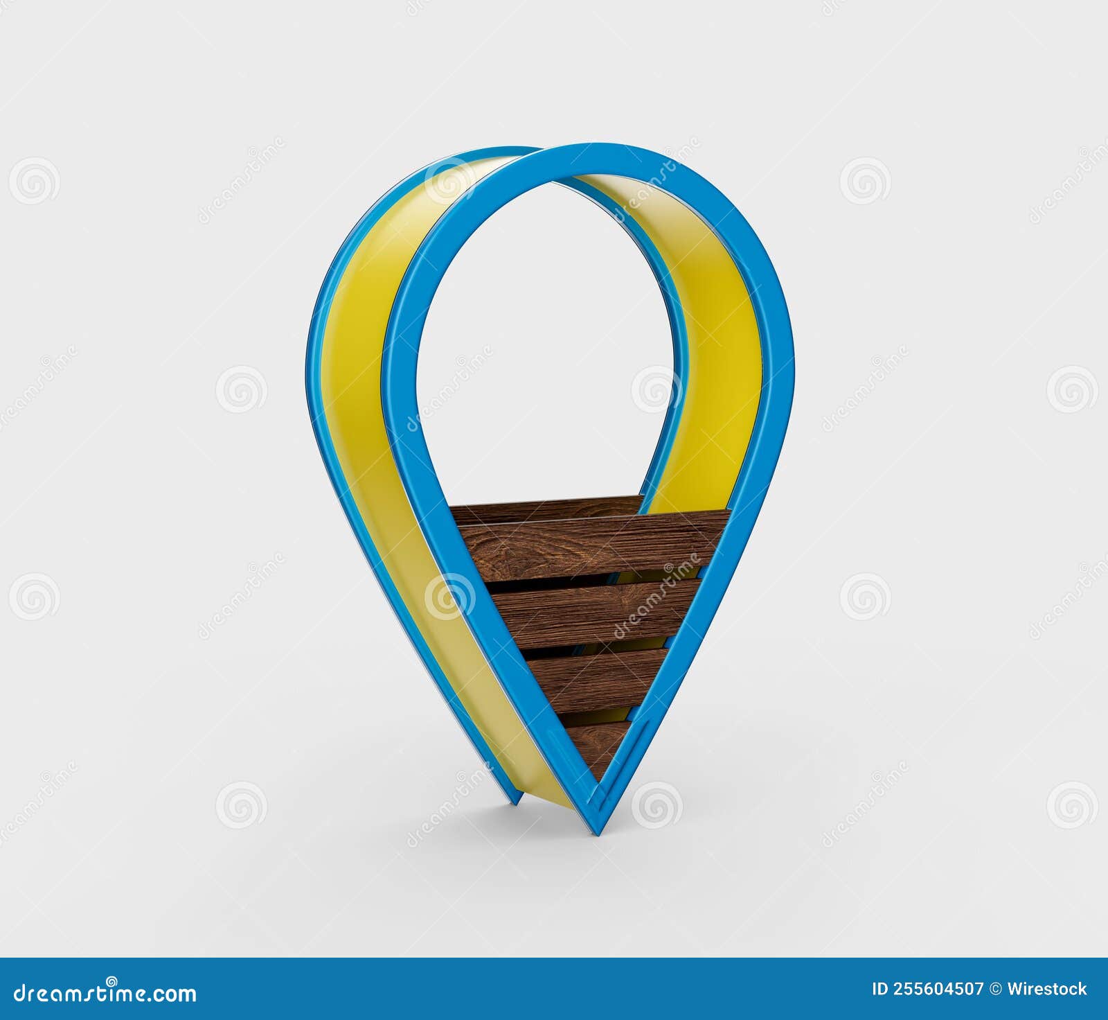 3D Rendering of a Location Pin Pointer of a Map Isolated on a White ...