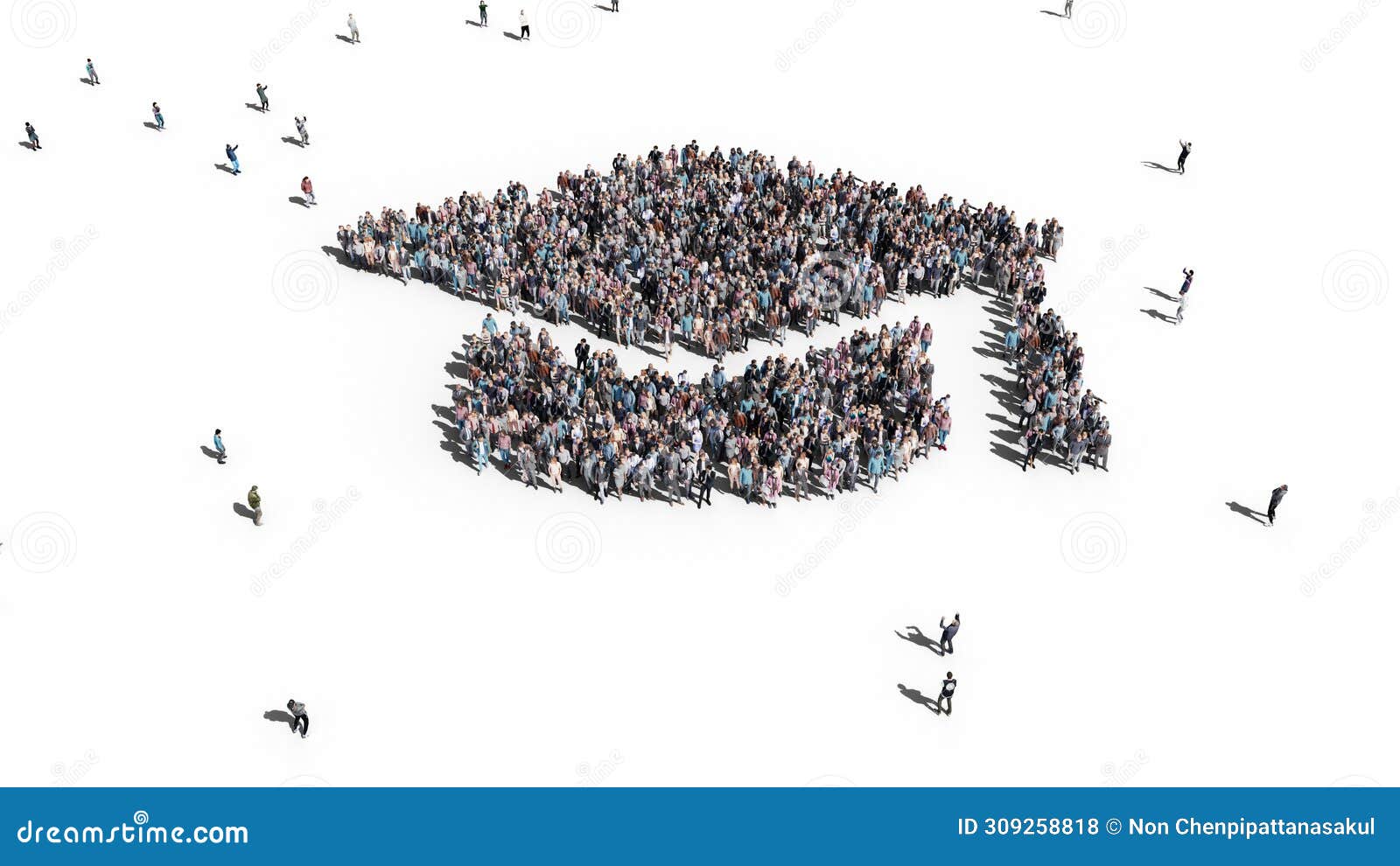 3d Illustration Rendering: a Lot of People Gathered Together in the ...