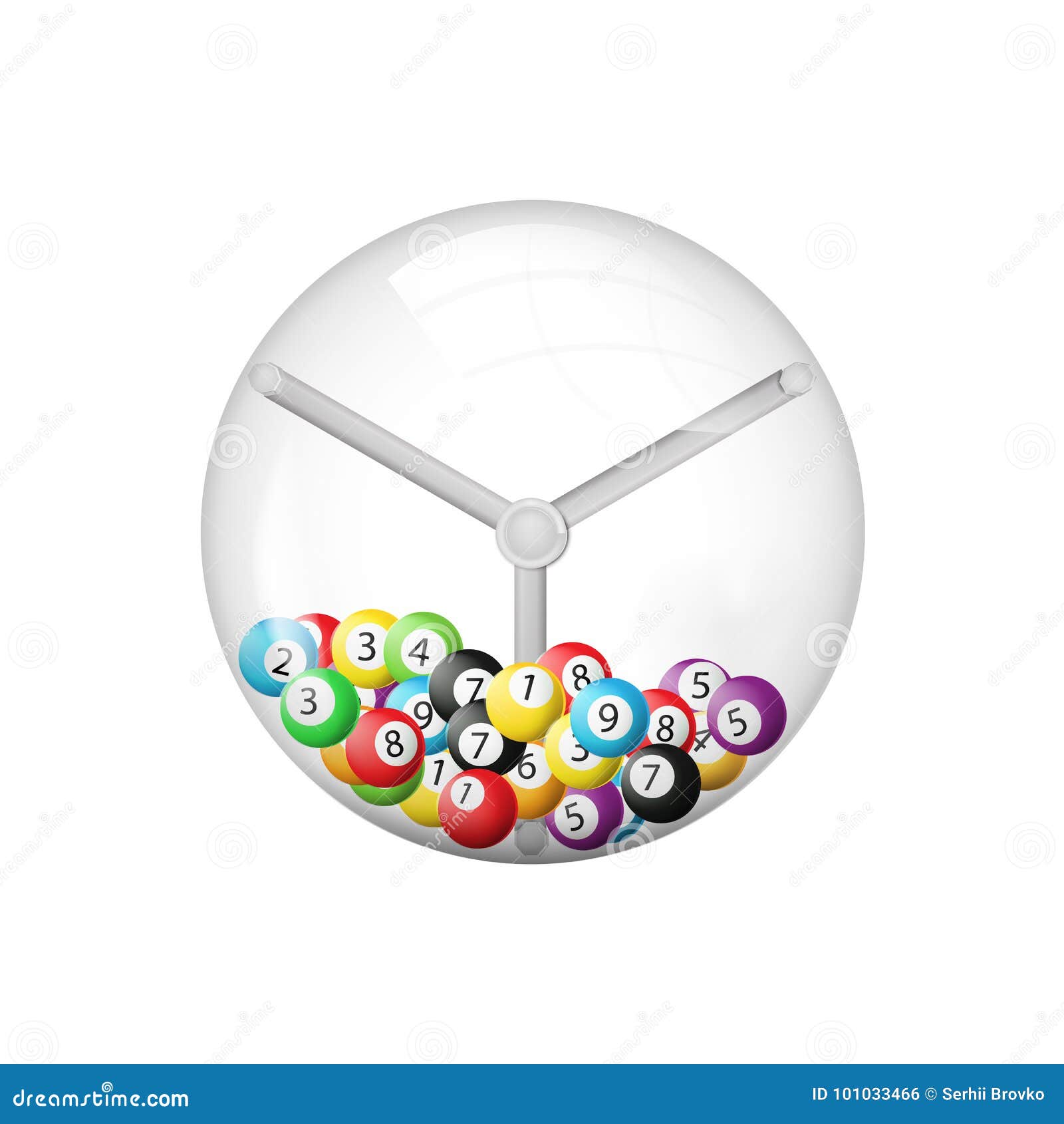 3d Rendering of Lottery Machine with Balls Inside Isolated on White ...