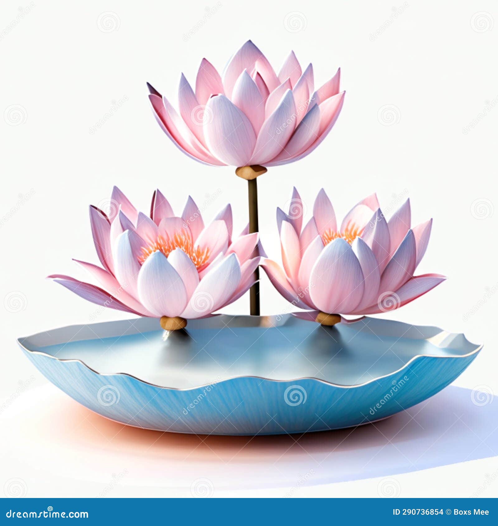 3d Rendering of Lotus on White Background. 3d Illustration Stock ...