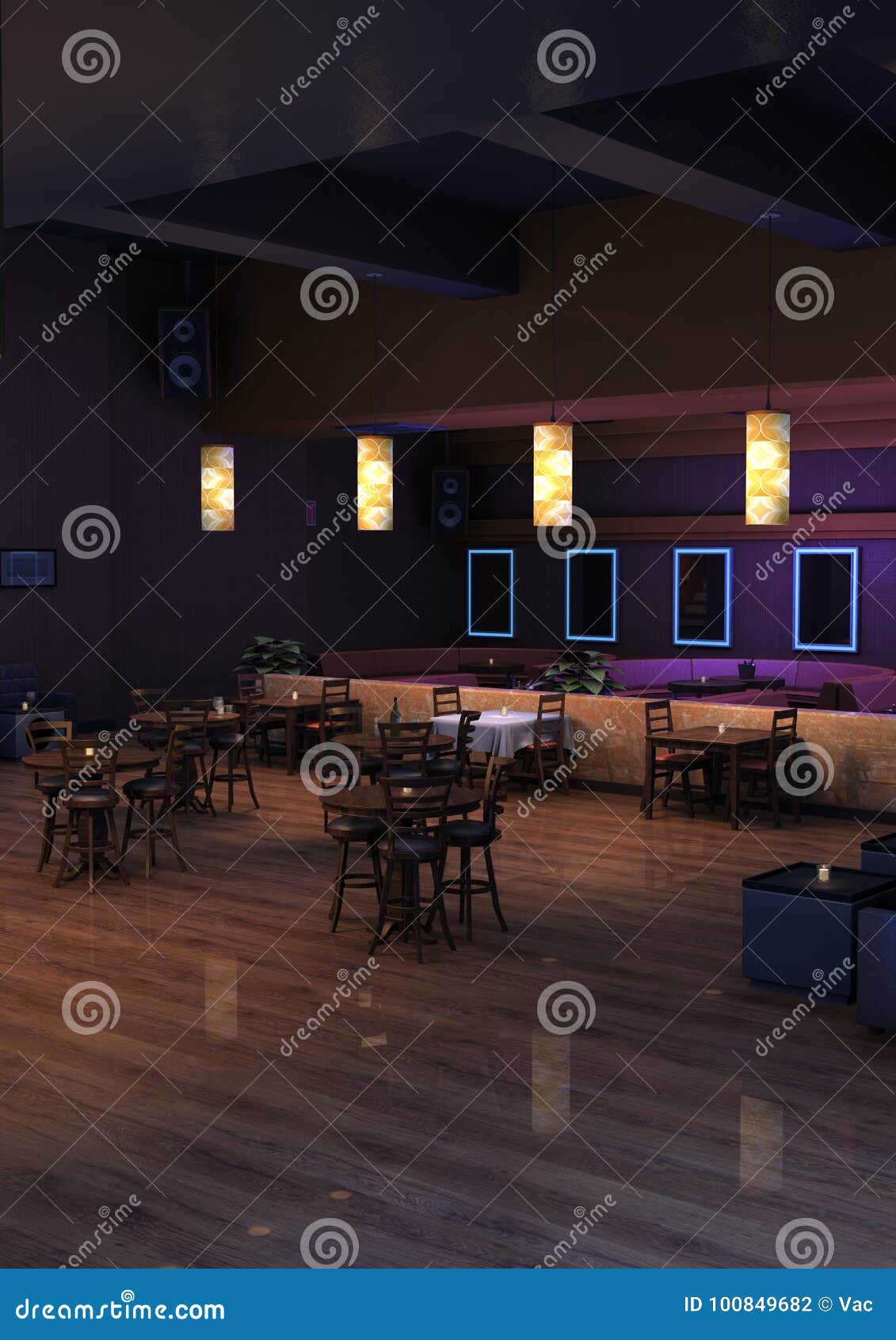 3D Rendering Lounge Bar Interior Stock Photo - Image of rendering ...