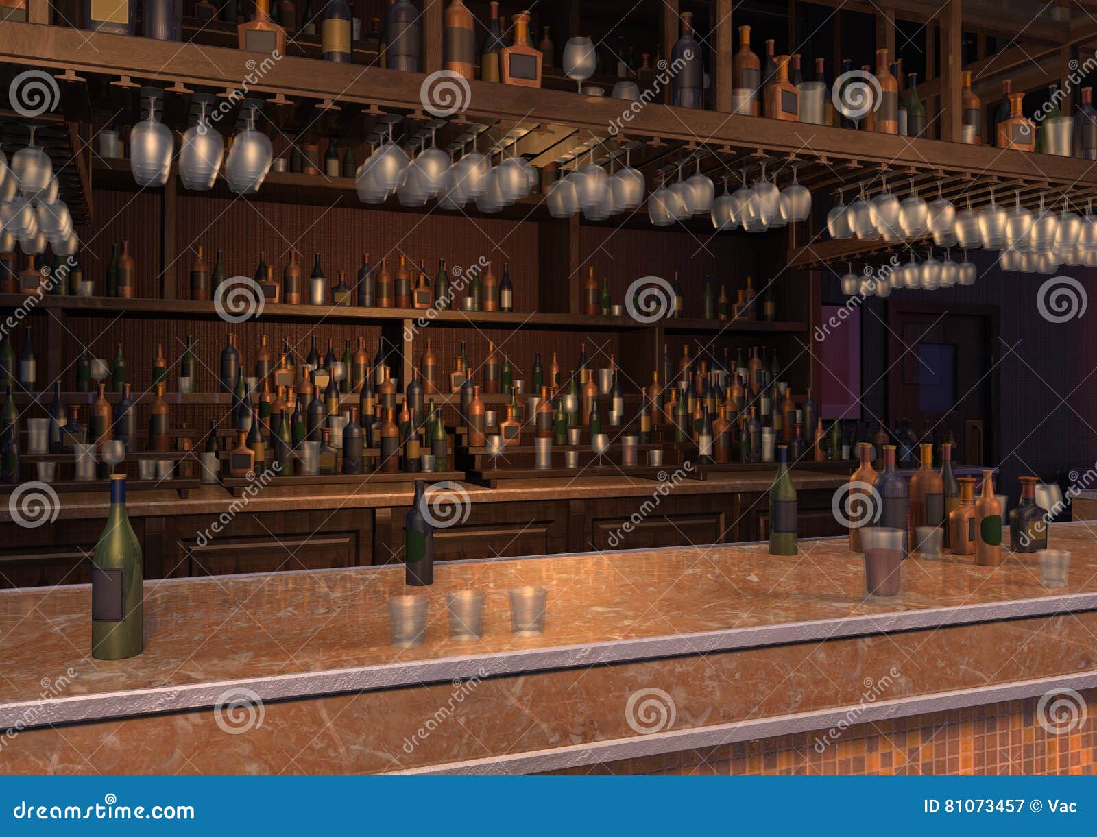 3D Rendering Lounge Bar stock illustration. Illustration of city - 81073457