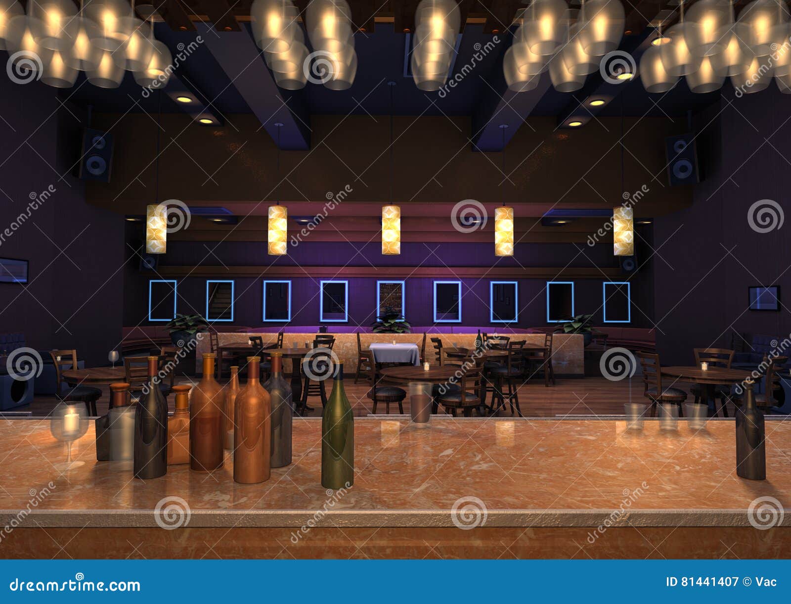 3D Rendering Lounge Bar stock illustration. Illustration of city - 81441407