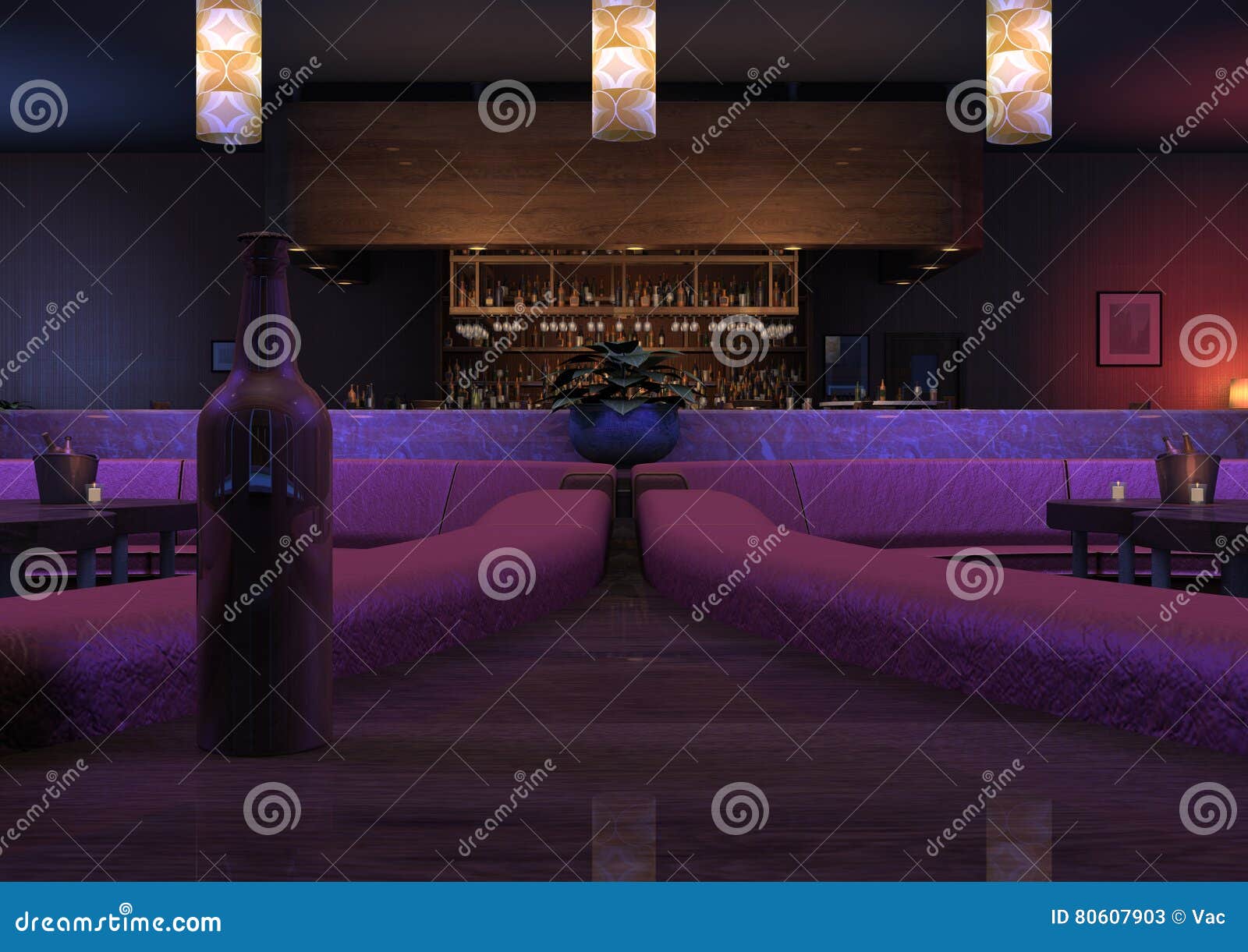 3D Rendering Lounge Bar stock illustration. Illustration of club - 80607903