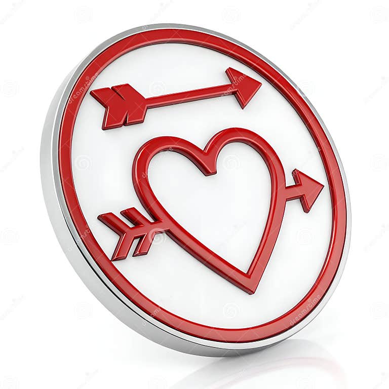 3D Rendering Love React Icon Stock Illustration - Illustration of ...