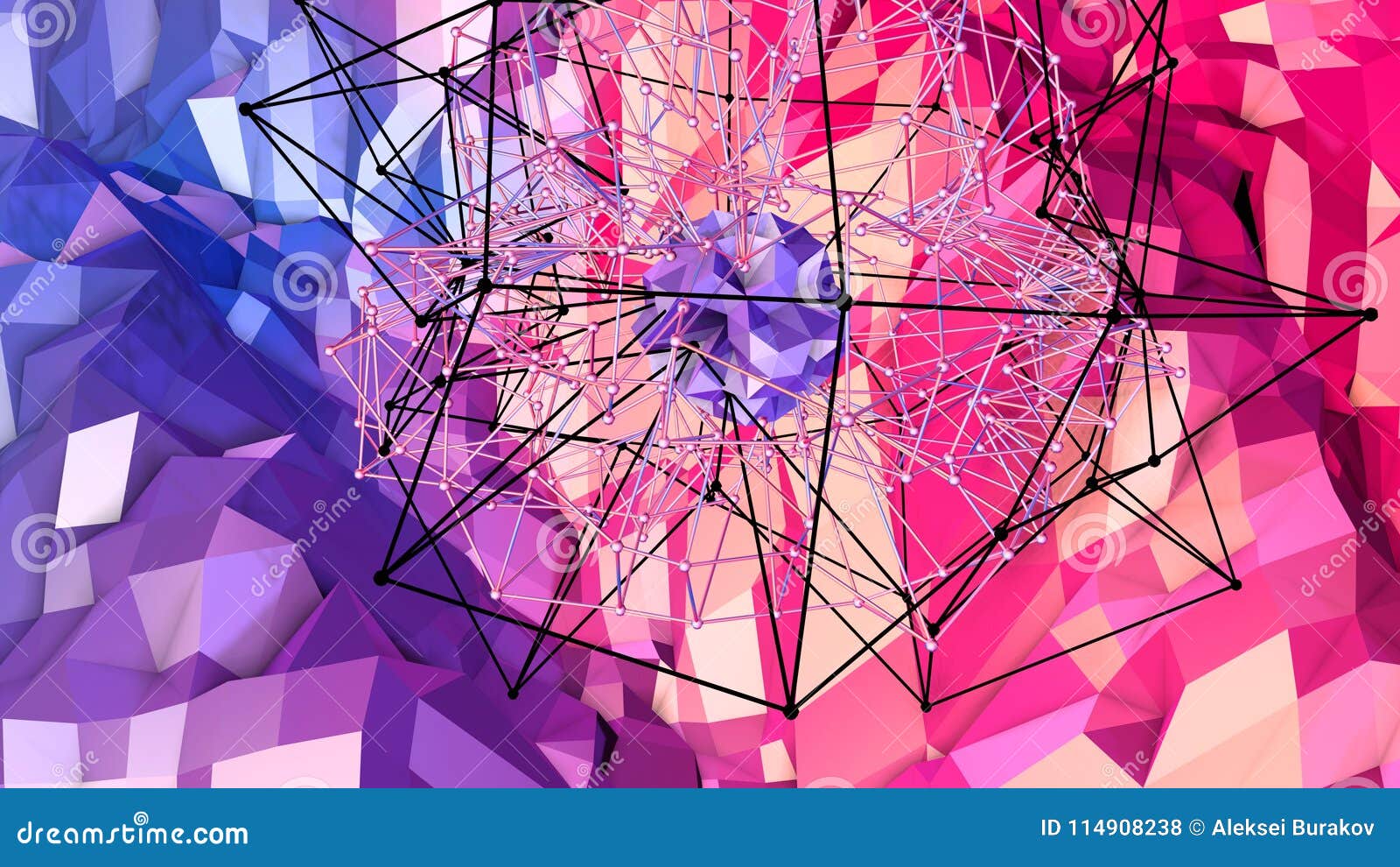 3d Rendering Low Poly Abstract Geometric Background with Modern ...