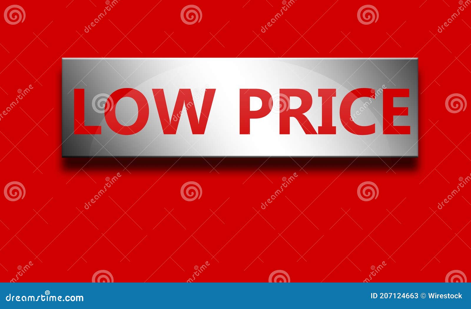 3D Rendering of a Low Price Banner Design with a Red Background Stock ...