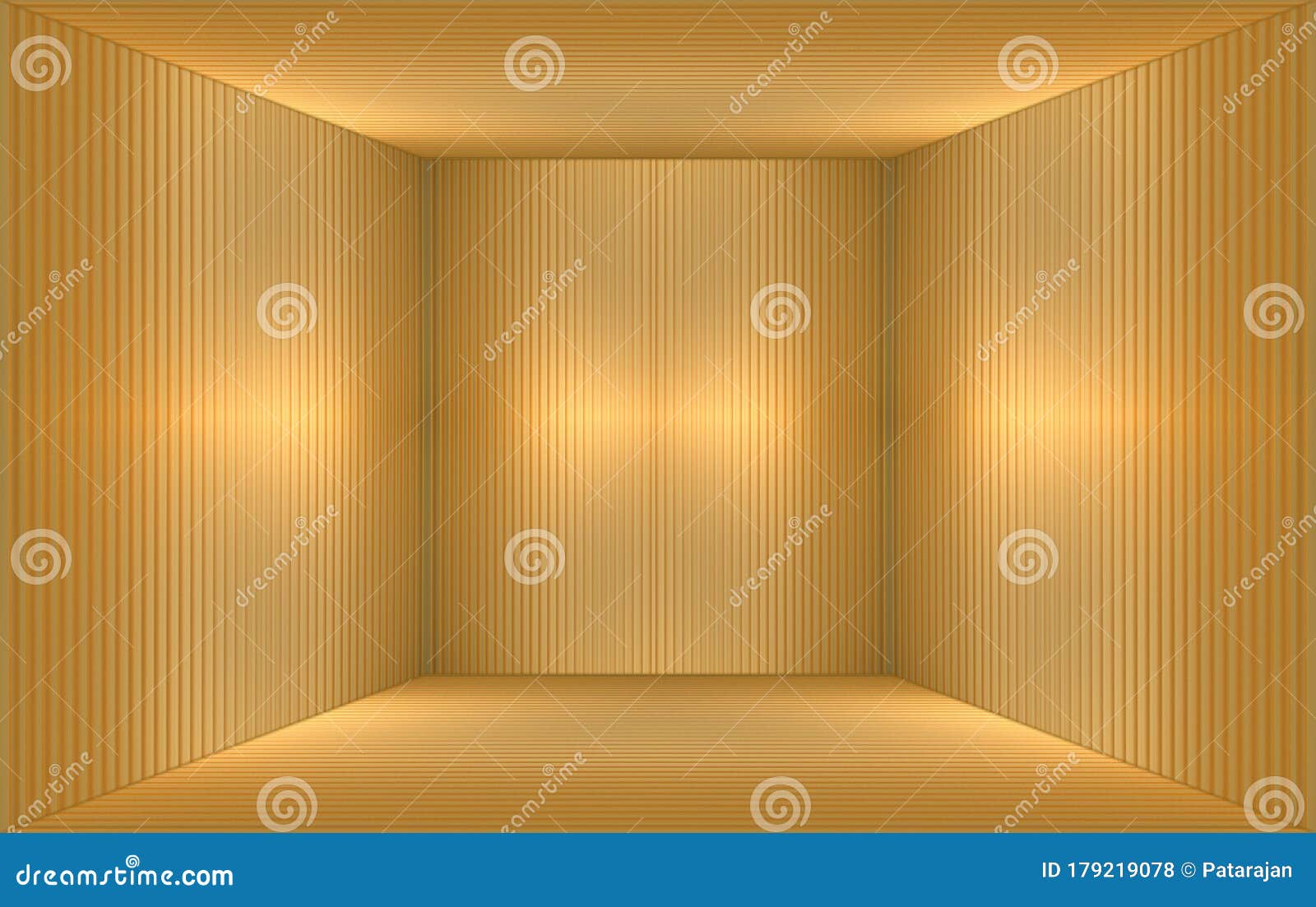 3d Rendering. Luxurious Gold Panel Bars Pattern Corner Room Wall ...