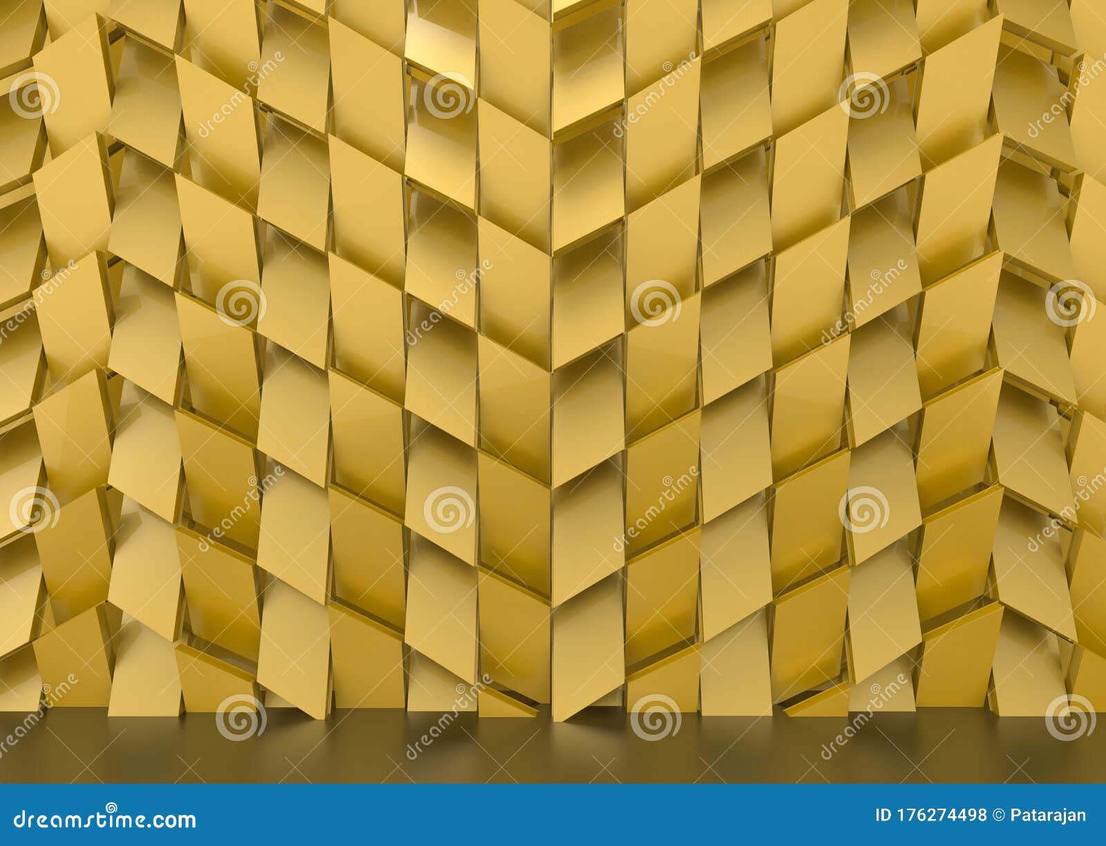3d Rendering. Luxurious Golden Curve Plate Wall Background Stock Image ...