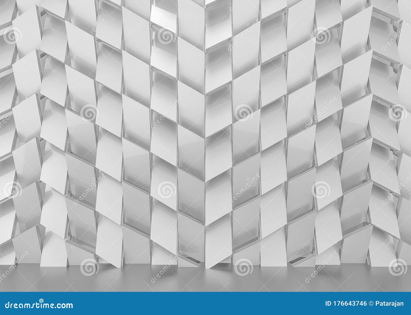 3d Rendering. Luxurious Gray Trapezoid Shape Tile Pattern Wall ...