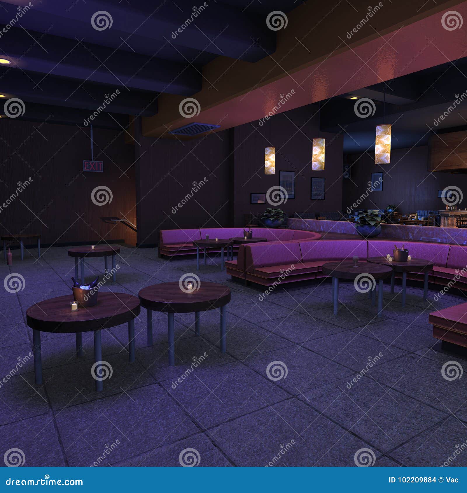 3D Rendering Lounge Bar Interior Stock Photo - Image of drink, table ...